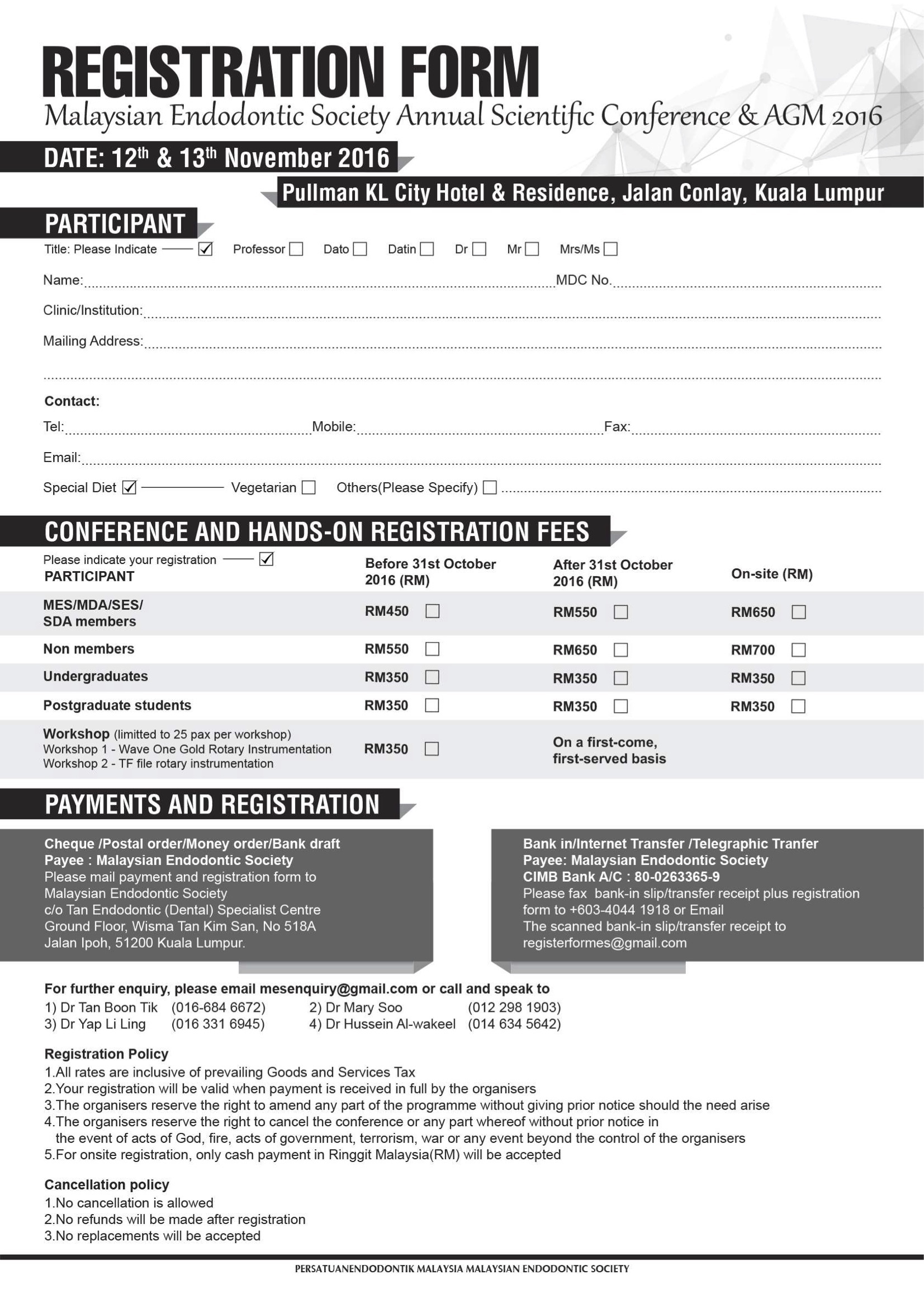 MES 2016 Annual Scientific Conference & AGM | Dental Clinics, Dentists ...