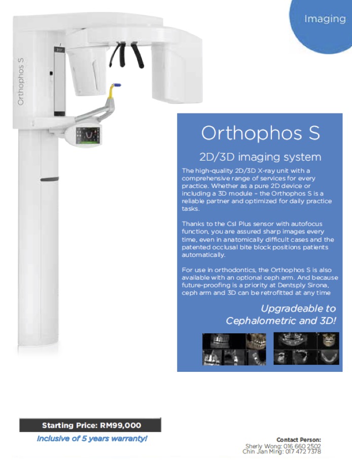 5 Years Warranty 2D/3D Dental Imaging System - Orthophos S Malaysia ...